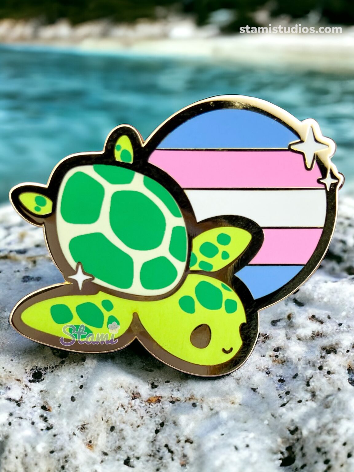 Trans Turtle Pin - Stami Studios